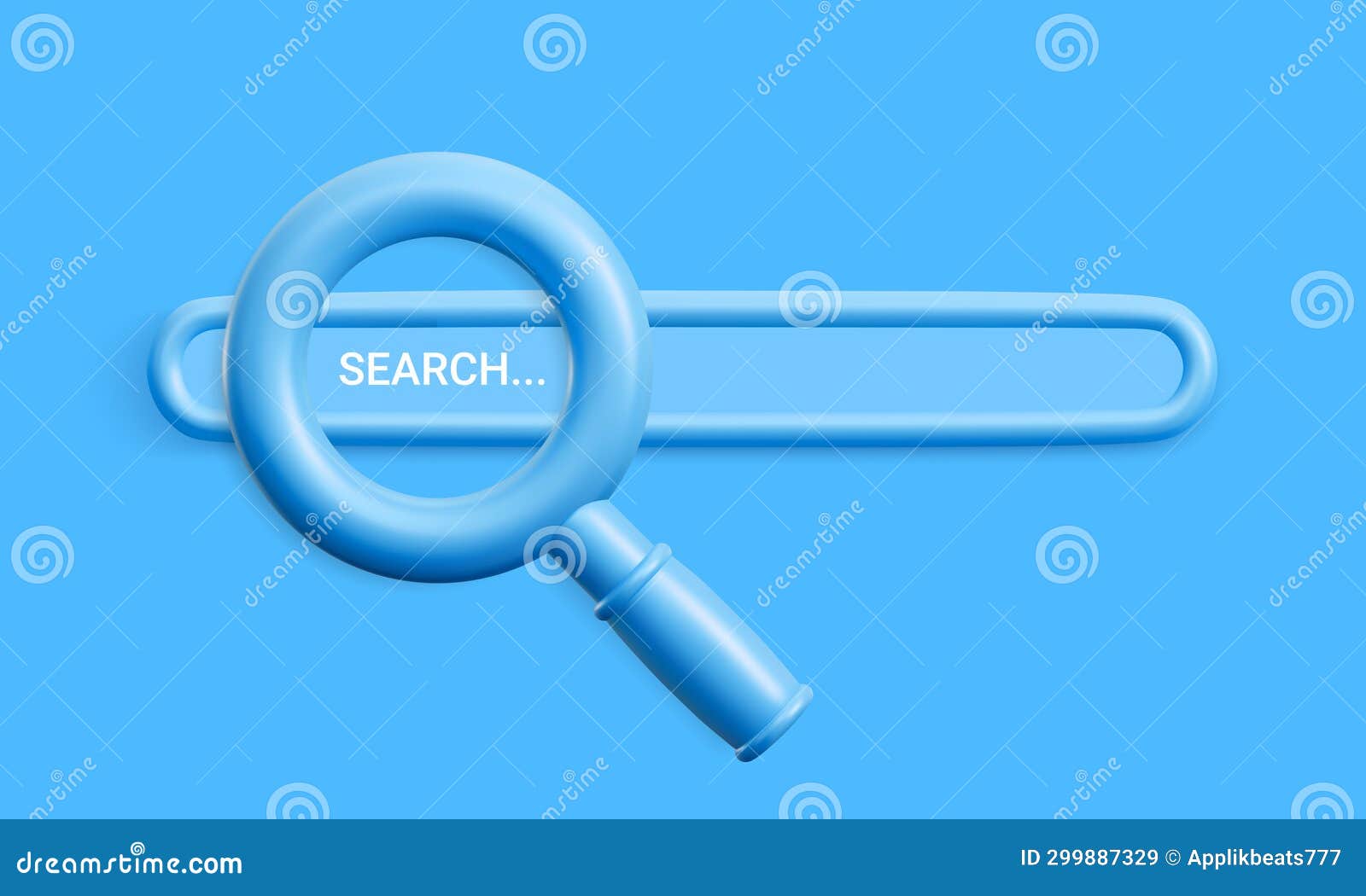 Search Engine or Magnifying Glass in Blank Search Bar on Background. 3d ...