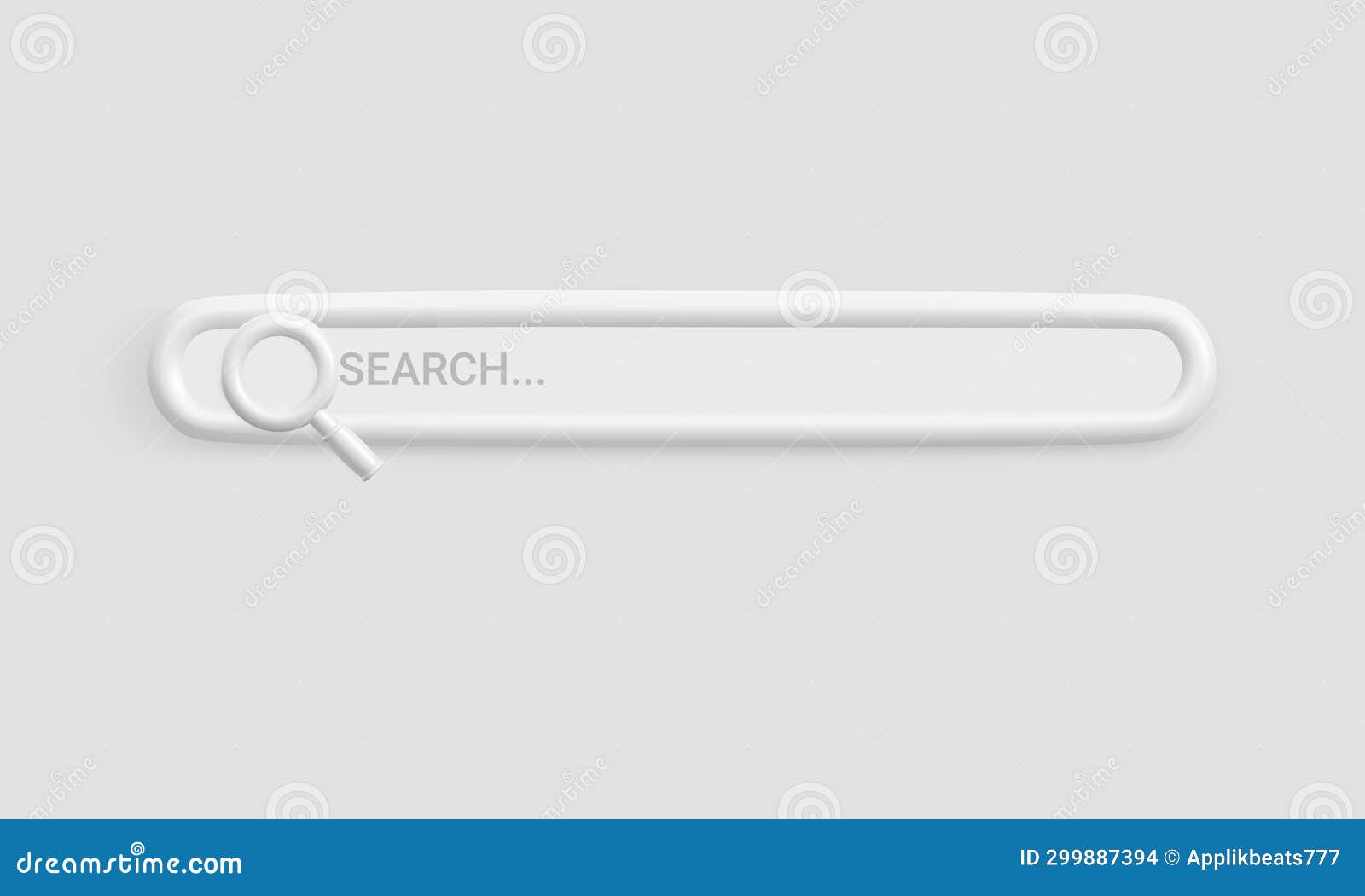 Search Engine or Magnifying Glass in Blank Search Bar on Background. 3d ...