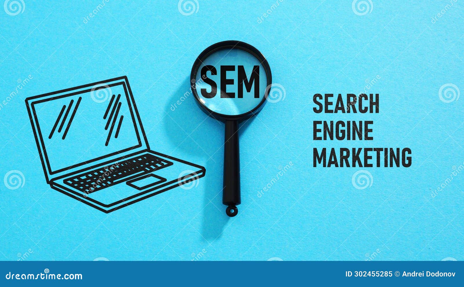 Search Engine Marketing SEM is Shown Using the Text Stock Image - Image ...