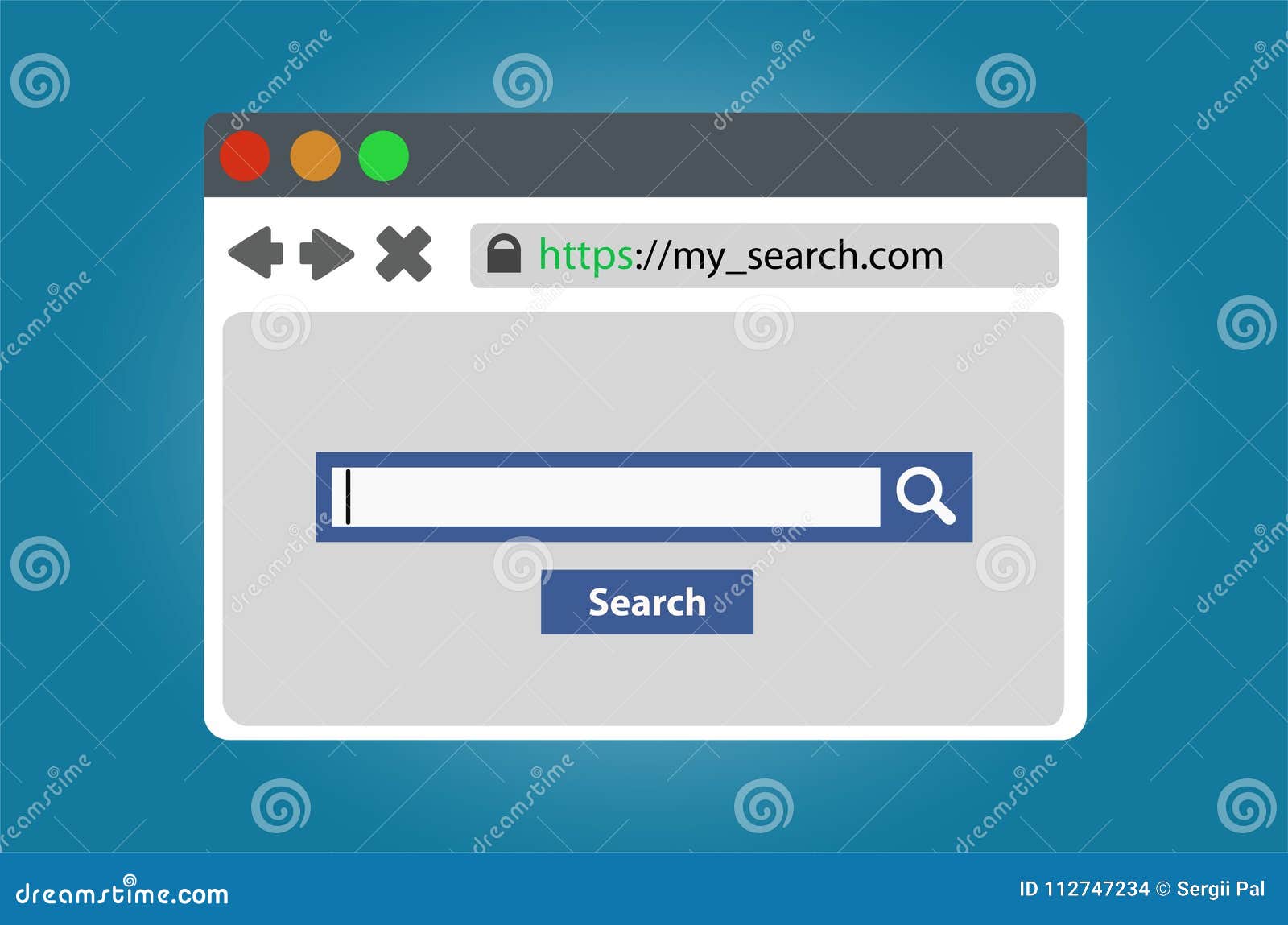 Search Engine Open in Browser Window Stock Vector - Illustration of ...