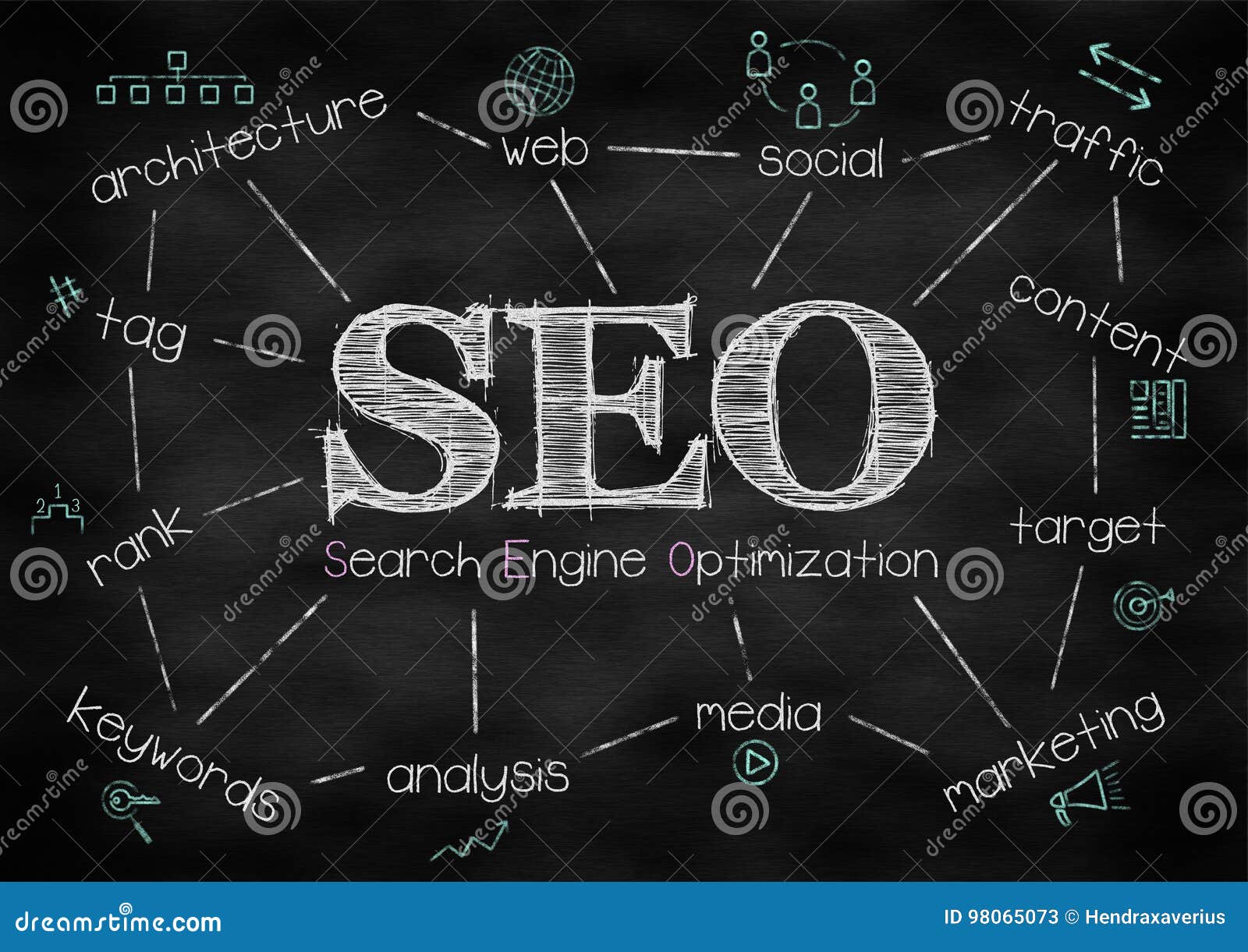 Search Engine Optimization Concept Stock Illustration - Illustration of ...