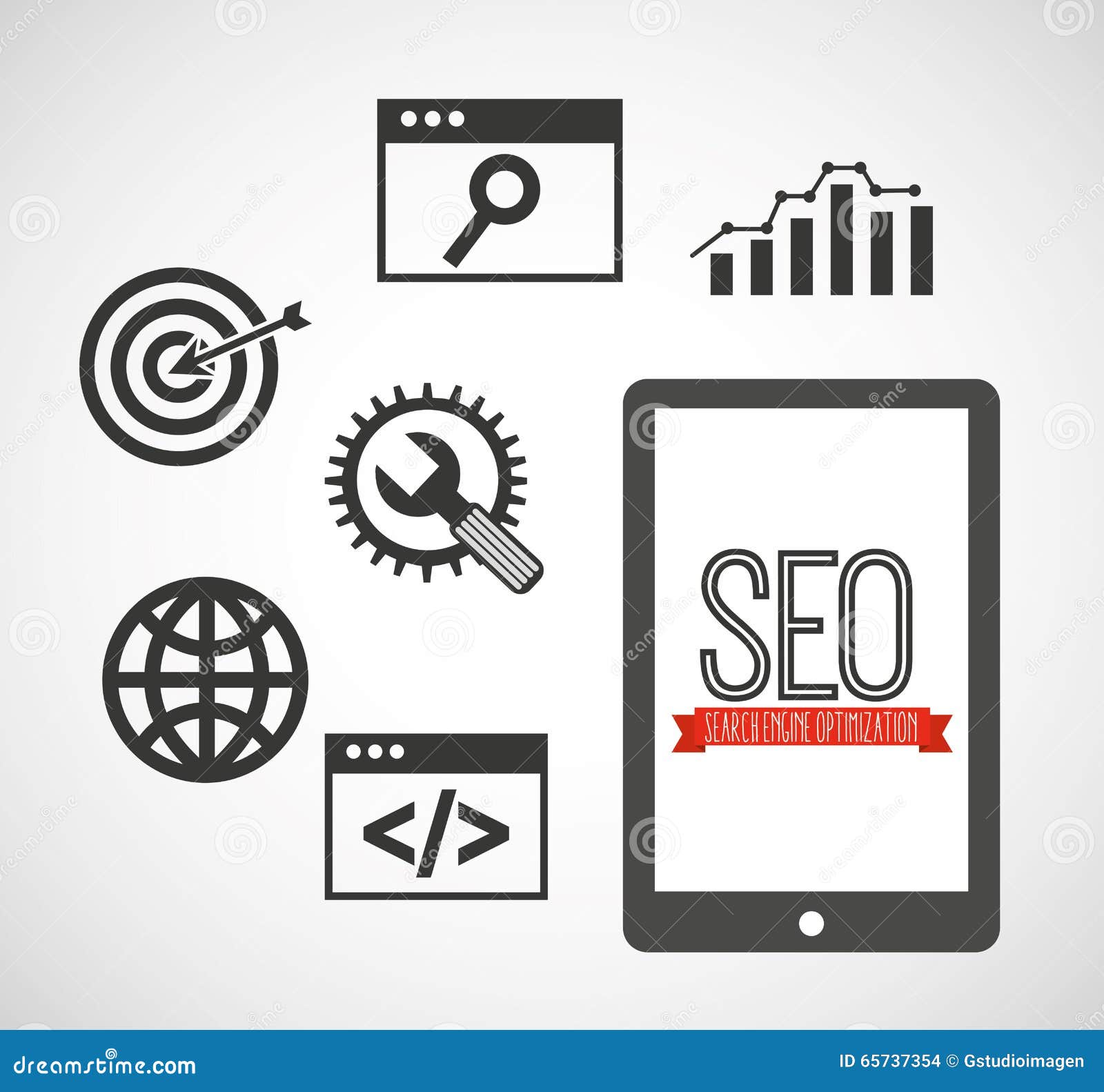 Search engine optimization stock illustration. Illustration of media ...