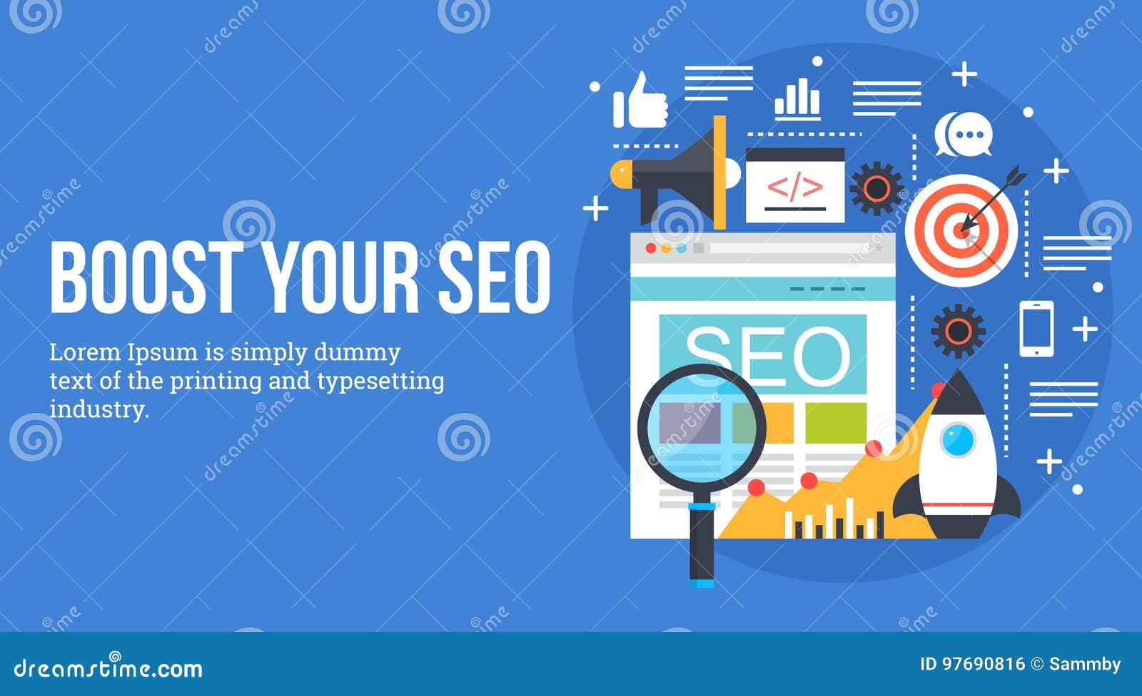 Search Engine Optimization - Flat Design Web Banner Stock Vector ...