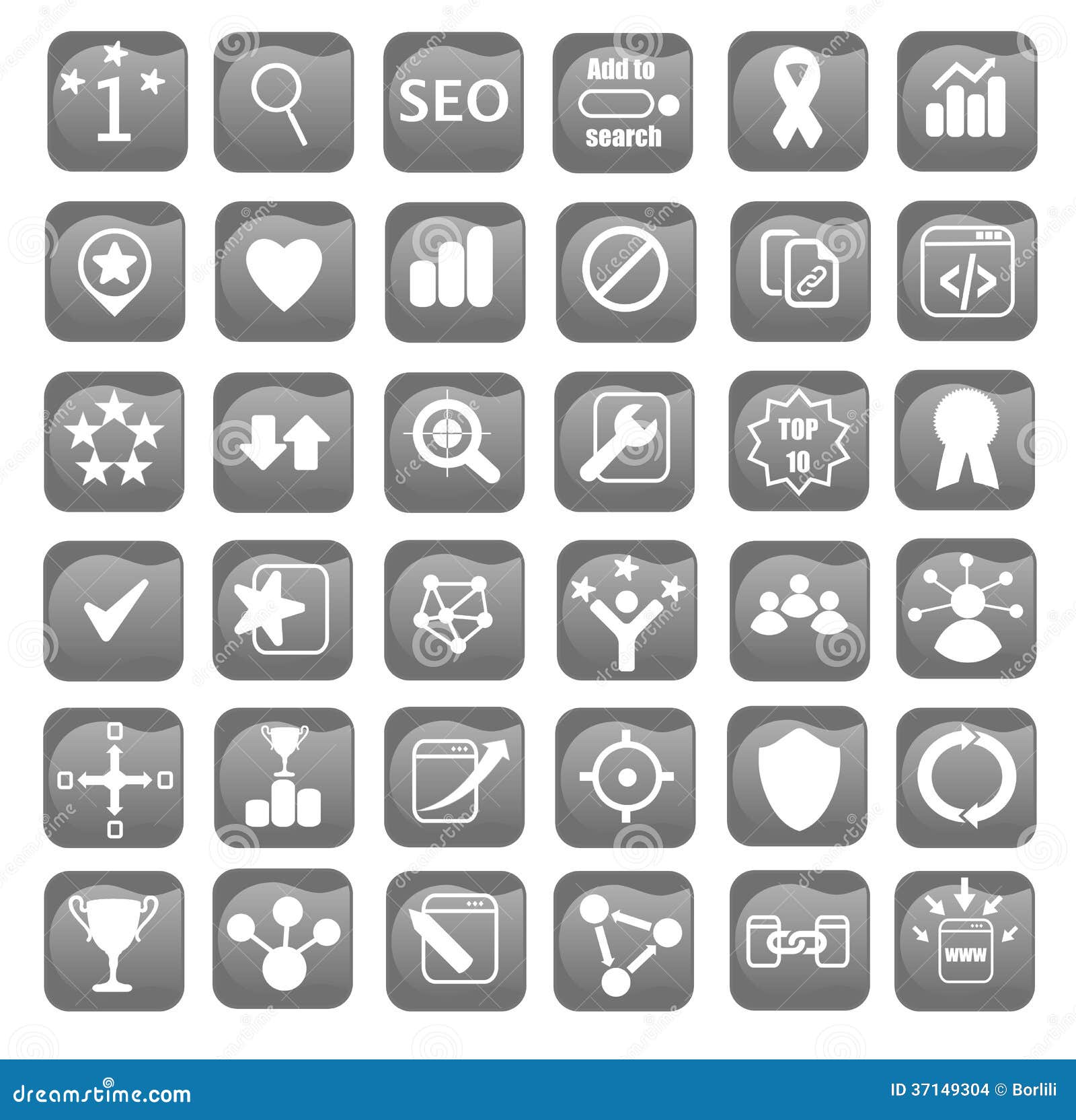 Search Engine Optimization Icons for Web Design Stock Illustration ...
