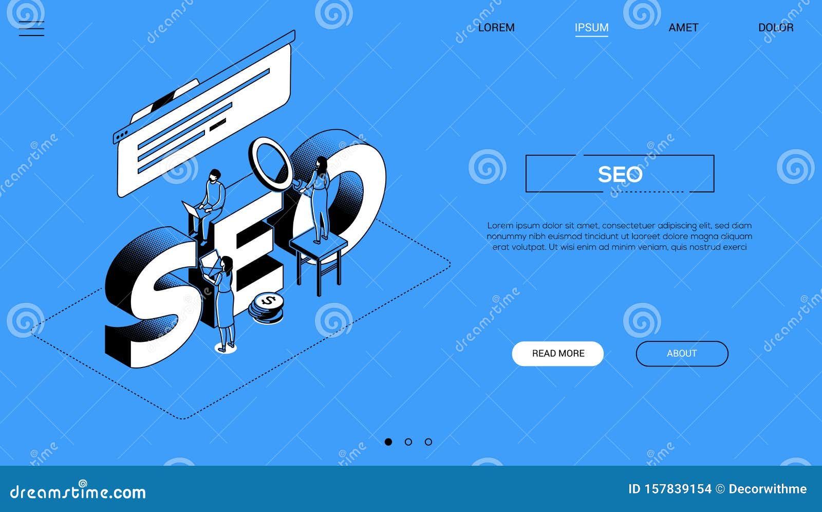 Search Engine Optimization Landing Page Vector Template Stock Vector ...