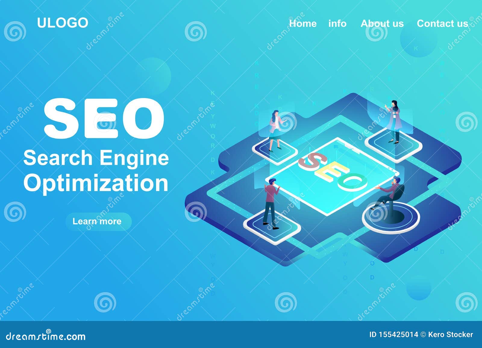 Search Engine Optimization Strategy Concept. Isometric 3D Futuristic ...