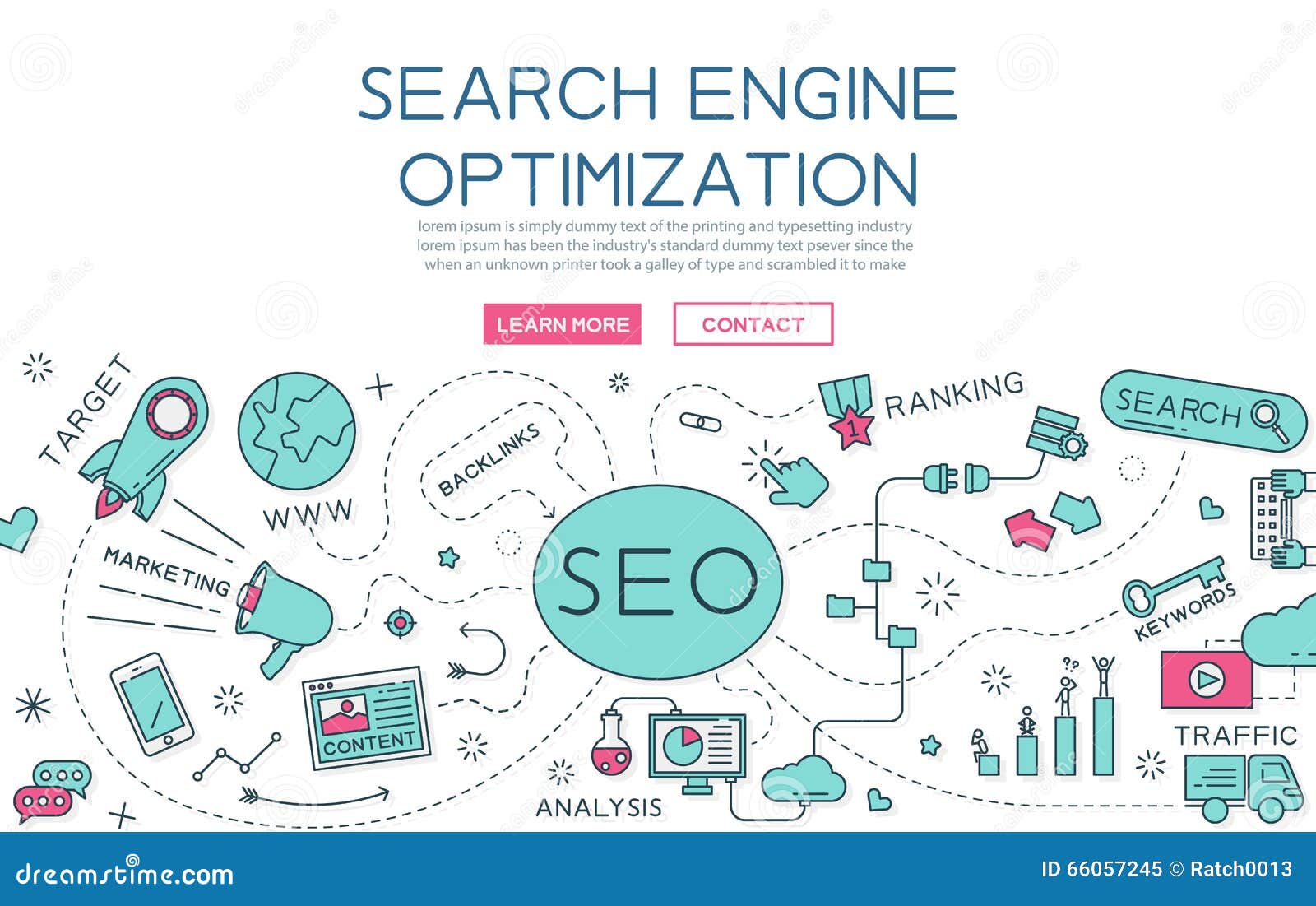 Search Engine Optimization for Website Banner and Landing Page Stock ...
