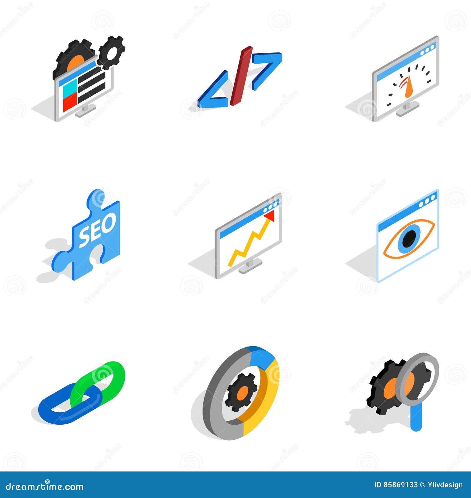 Search Engine Optimize Concept Icons Stock Vector - Illustration of ...