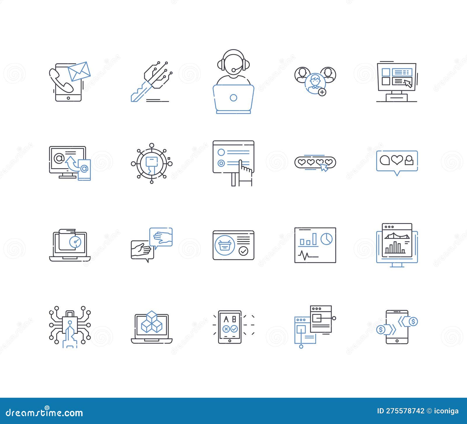 Search Engine Line Icons Collection. Google , Bing , Yahoo , DuckDuckGo , Indexing , Algorithm ...