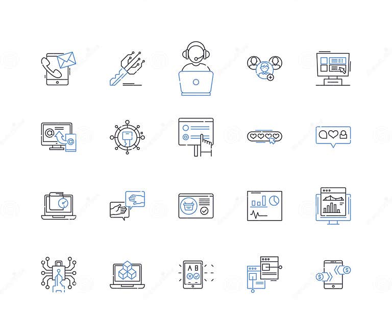 Search Engine Line Icons Collection. Google , Bing , Yahoo , DuckDuckGo , Indexing , Algorithm ...