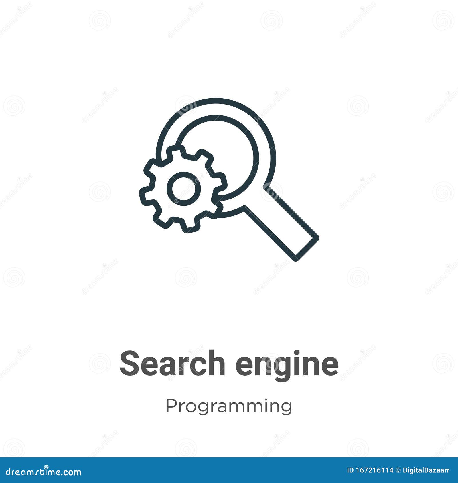 Search Engine Outline Vector Icon. Thin Line Black Search Engine Icon ...