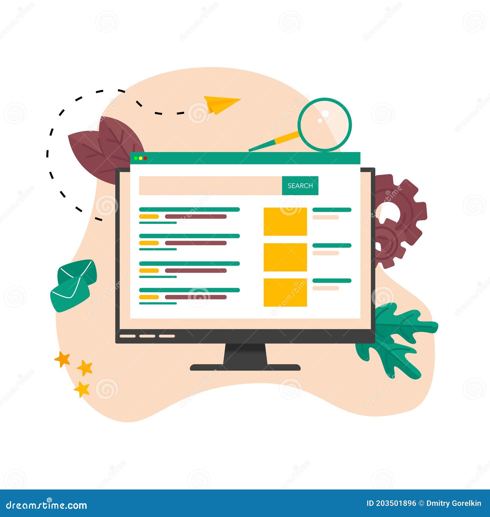 Search Engine Result Page Vector, Page Showing Search Results of a ...