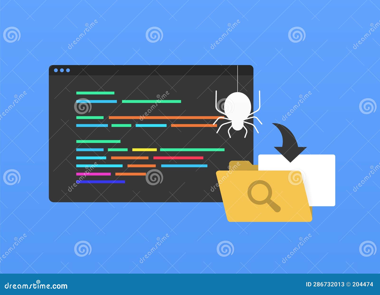 Search Engine Spider Web Crawler Bot Concept. How Robots Scan Web Pages ...