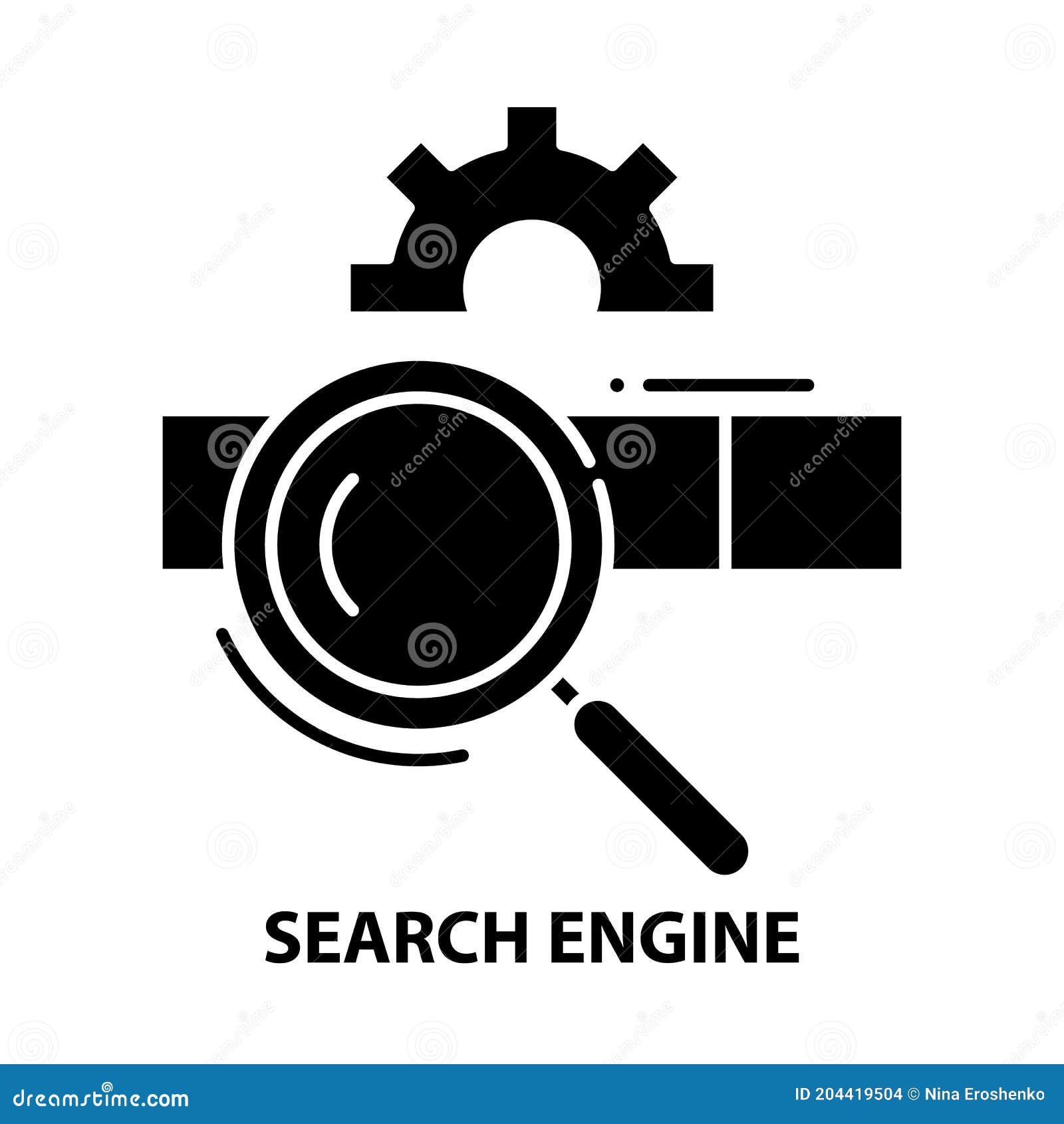 Search Engine Symbol Icon, Black Vector Sign with Editable Strokes ...