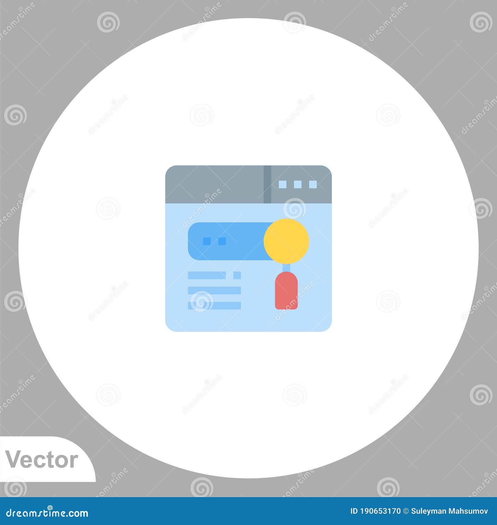 Search Engine Vector Icon Sign Symbol Stock Vector - Illustration of ...