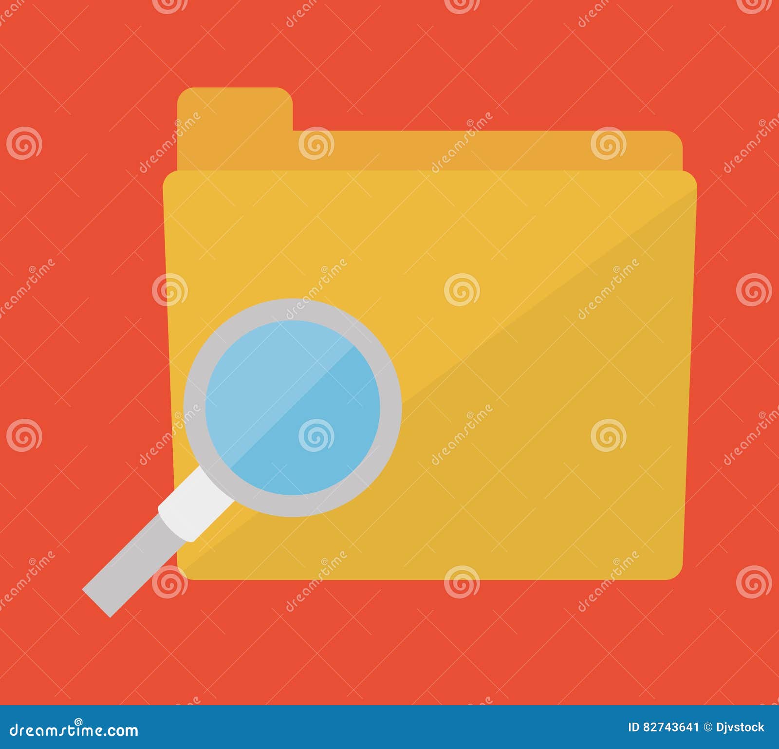 Search File Folder Icon Image Stock Illustration - Illustration of ...