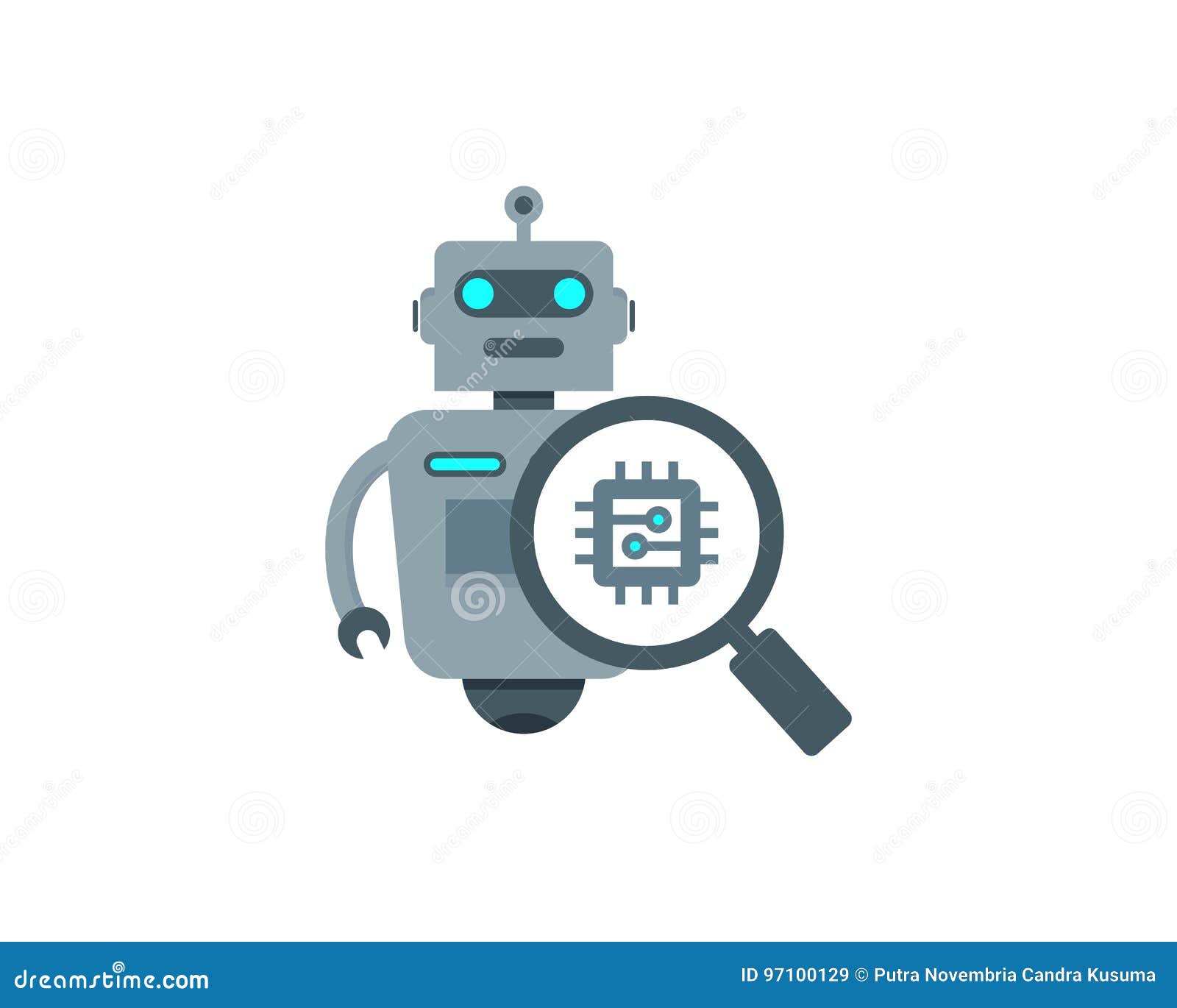 Search Find Robot Icon Logo Design Stock Vector - Illustration of ...