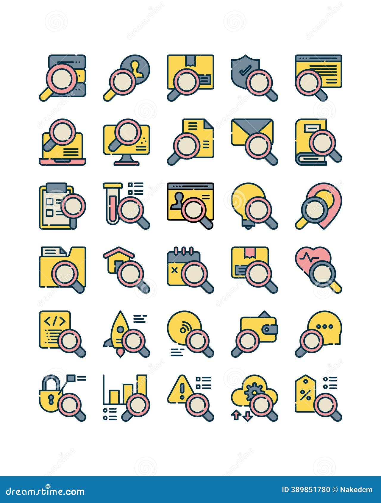 Filled Outline Document Folder Icon Isolated On White Background ...