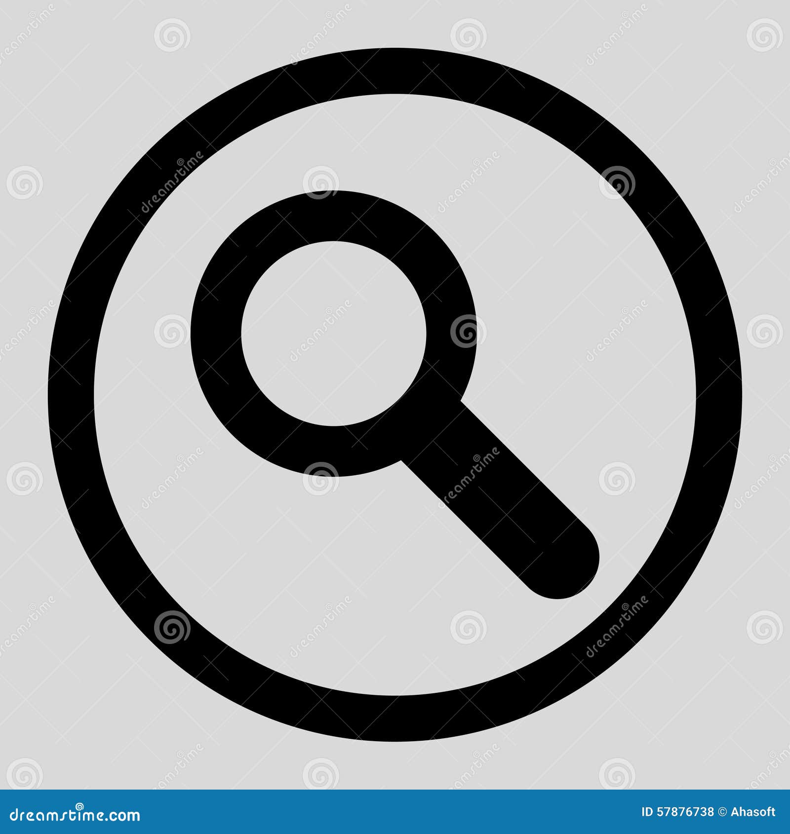 Search Flat Black Color Rounded Vector Icon Stock Vector - Illustration ...
