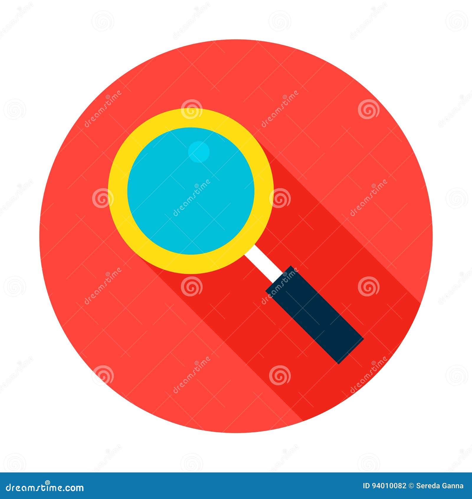Search Flat Circle Icon stock vector. Illustration of computer - 94010082