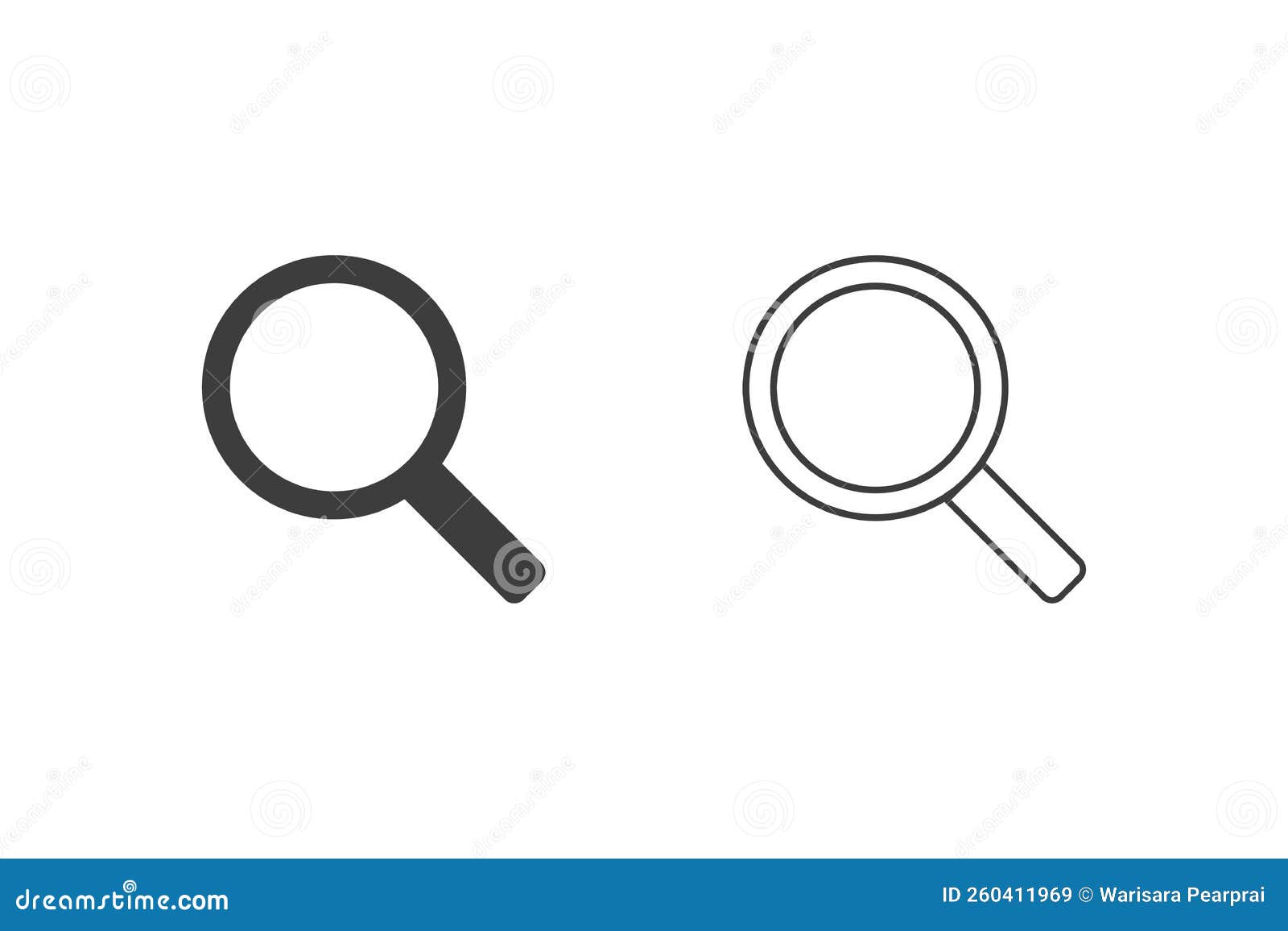 Search Flat Design or Search Icons. 2 Style of Search Stock Vector ...