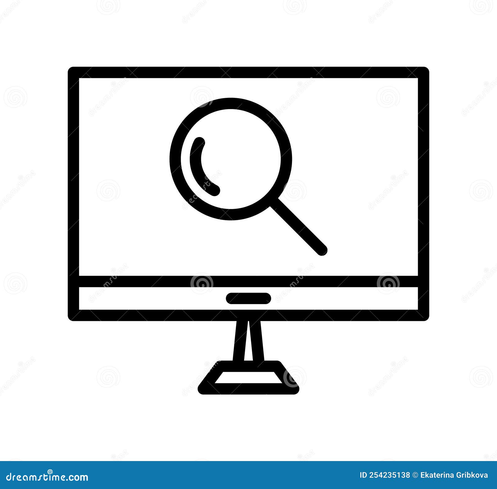 Search Flat Line Icon. Web Search Engine, Analytics Stock Vector ...