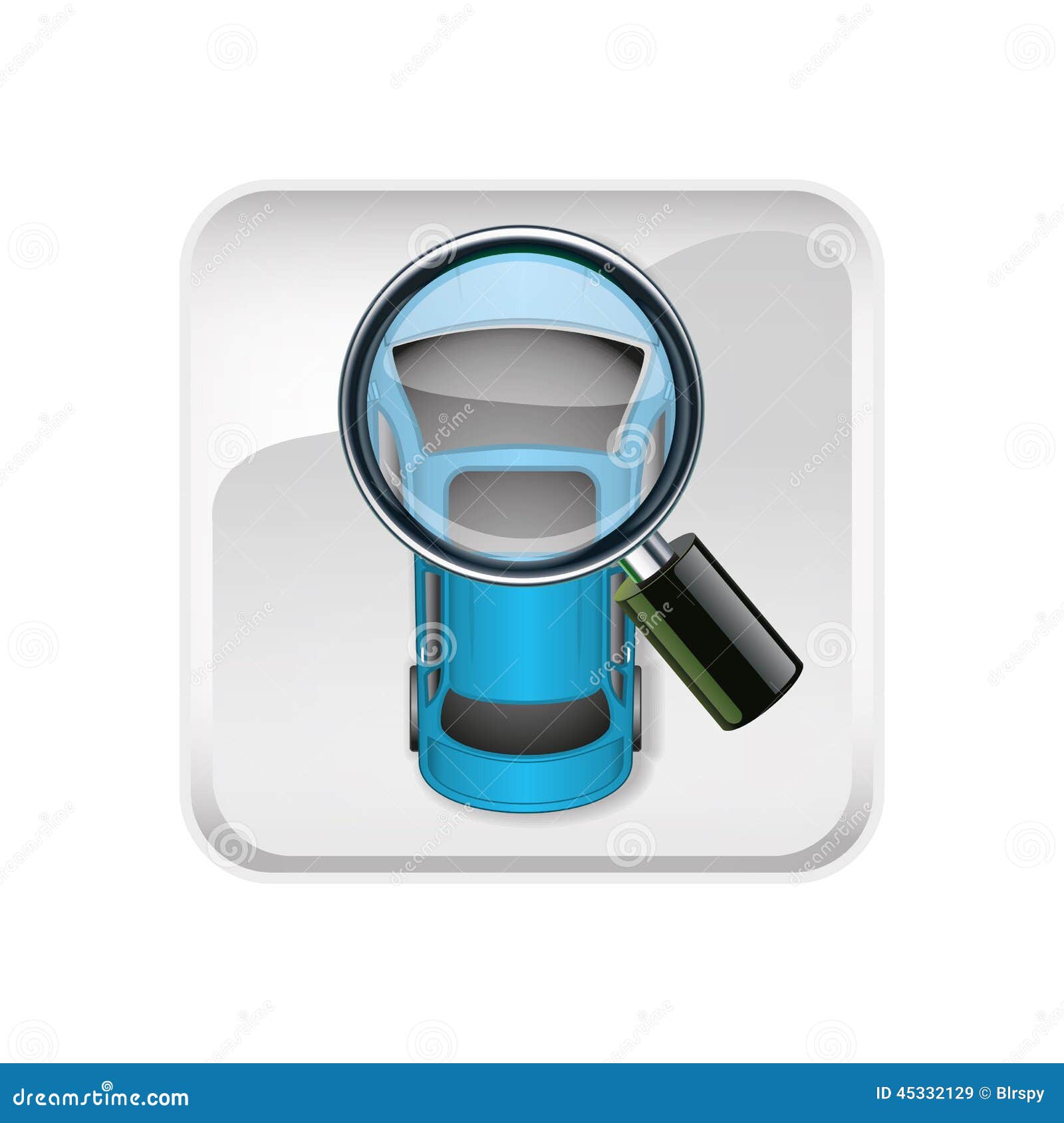 Car Search Icon with Magnifier on White Background. Stock Vector ...