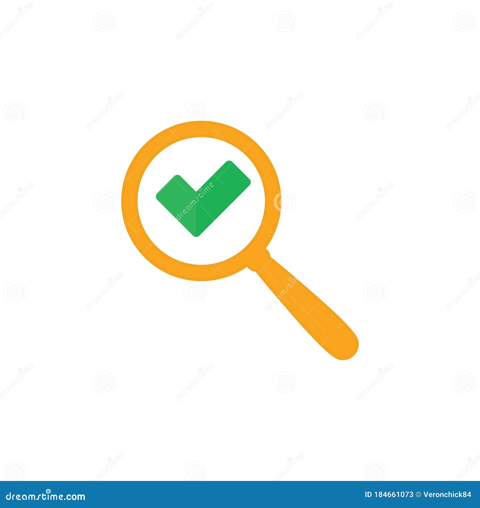 Search Icon with Check Mark Vector Stock Vector - Illustration of ...