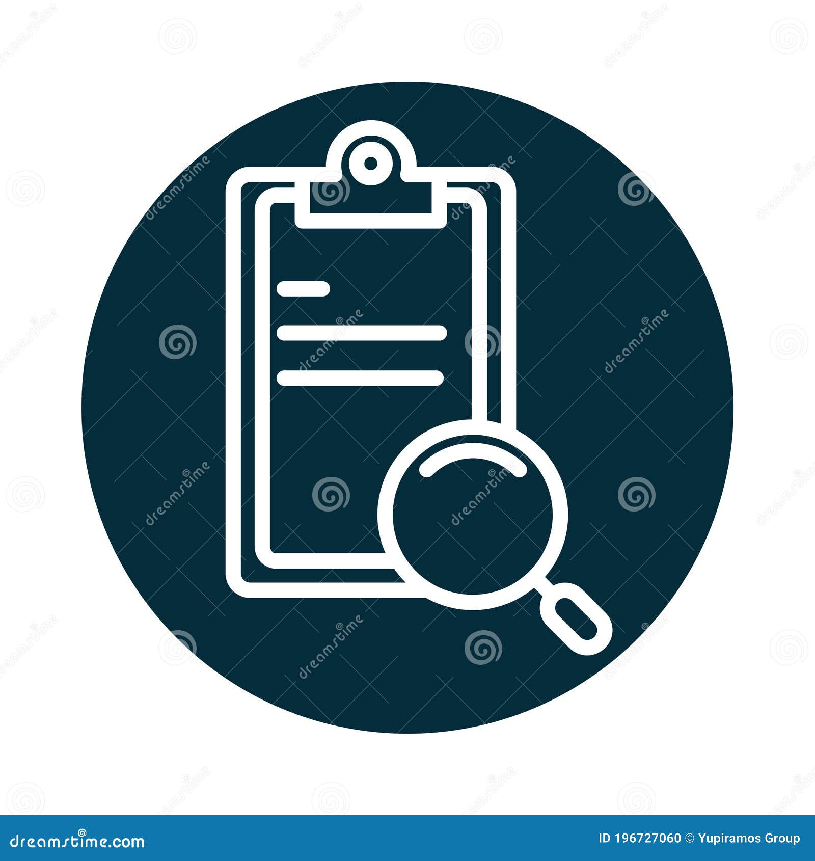 Search Icon, Clipboard Report Document and Magnifier Block and Line ...