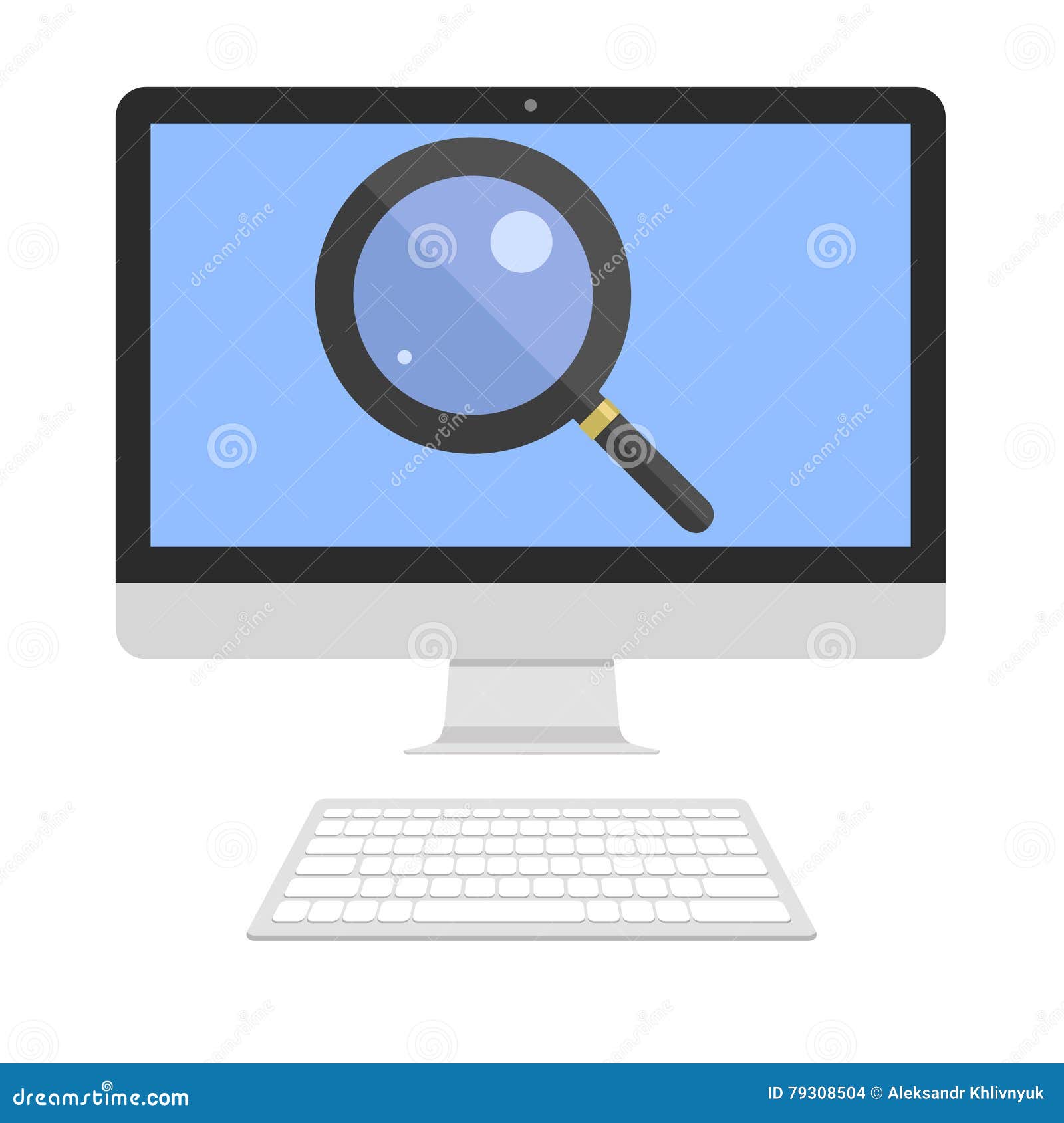 Search icon stock illustration. Illustration of magnifying - 79308504