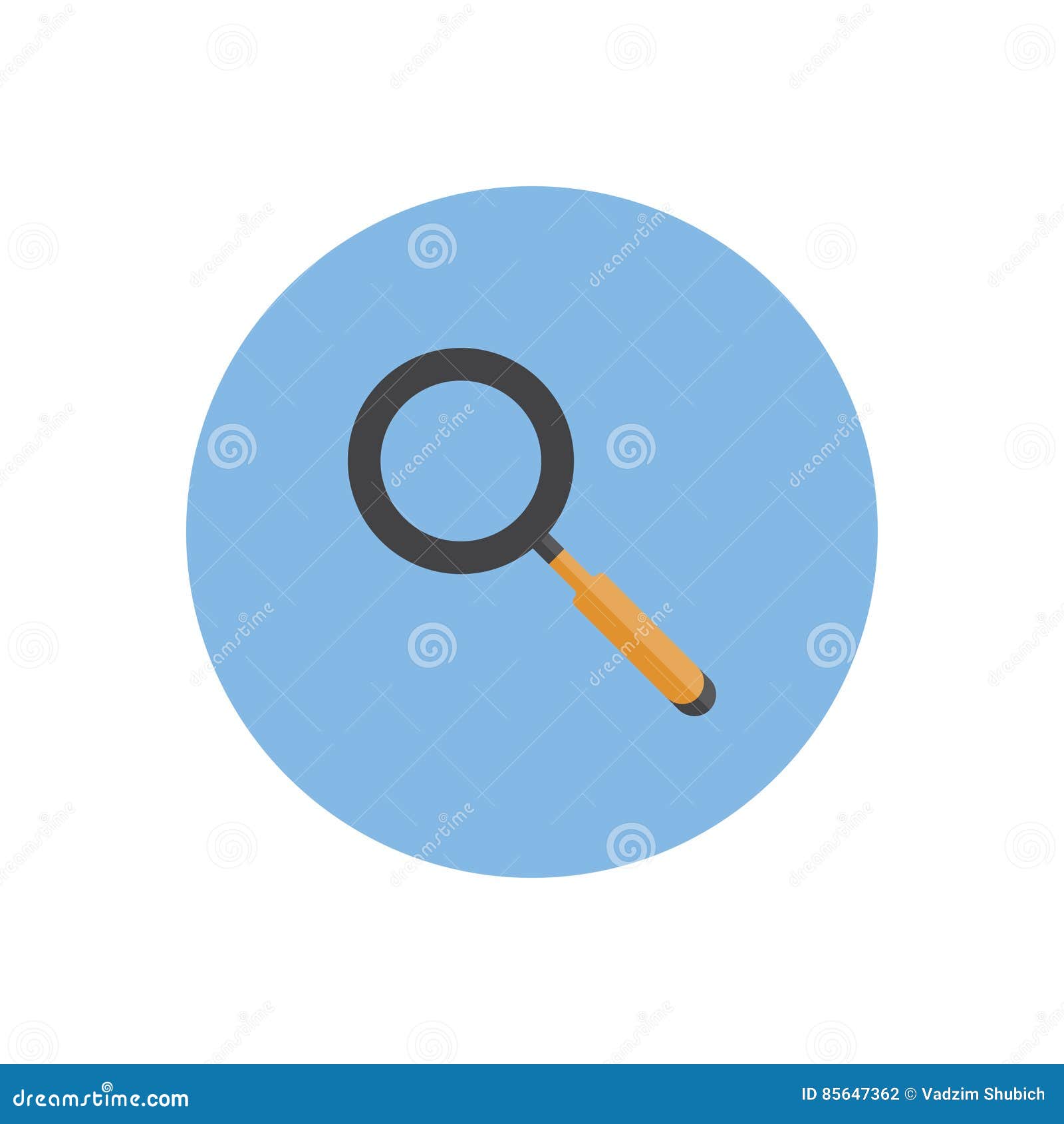Search Icon in Flat Style Isolated in a Circle. Stock Illustration ...