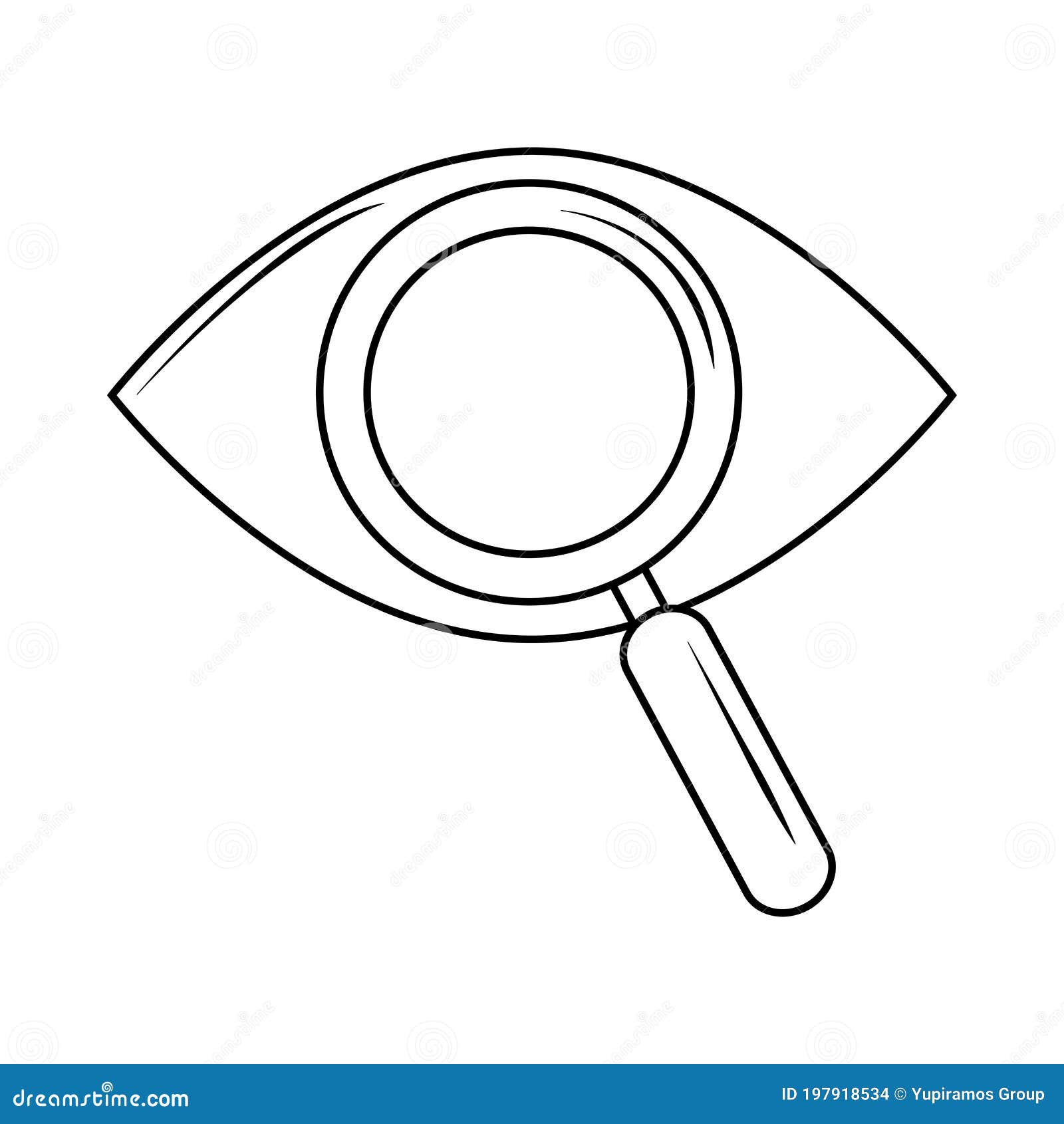 Search Icon, Magnifying Observation Eye Look Line Style Stock Vector ...