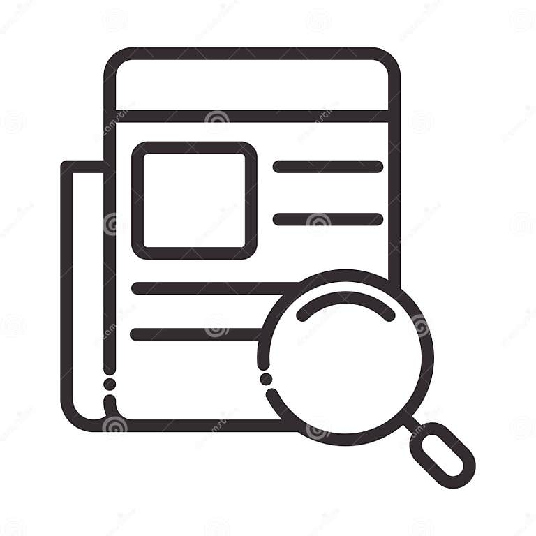 Search Icon, Paper Information Content Thin Line Icon Stock Vector ...