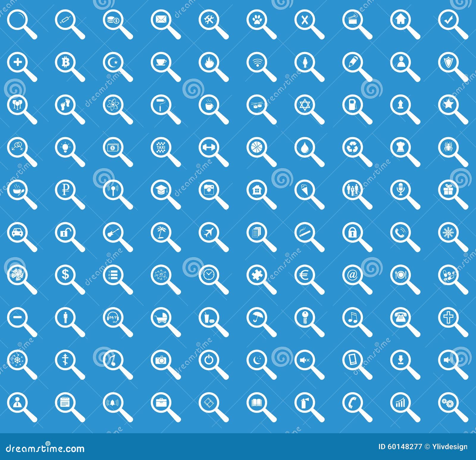 Search icon set, blue stock vector. Illustration of repair - 60148277