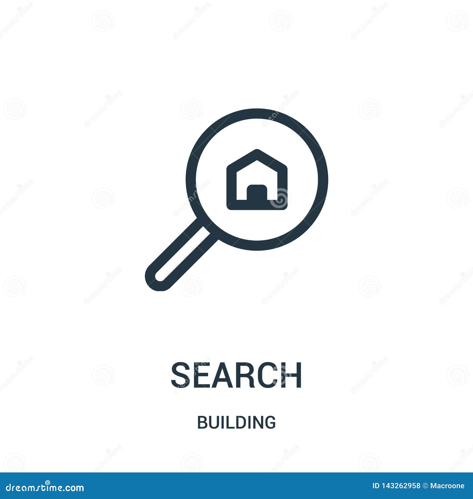 Search Icon Vector from Building Collection. Thin Line Search Outline ...