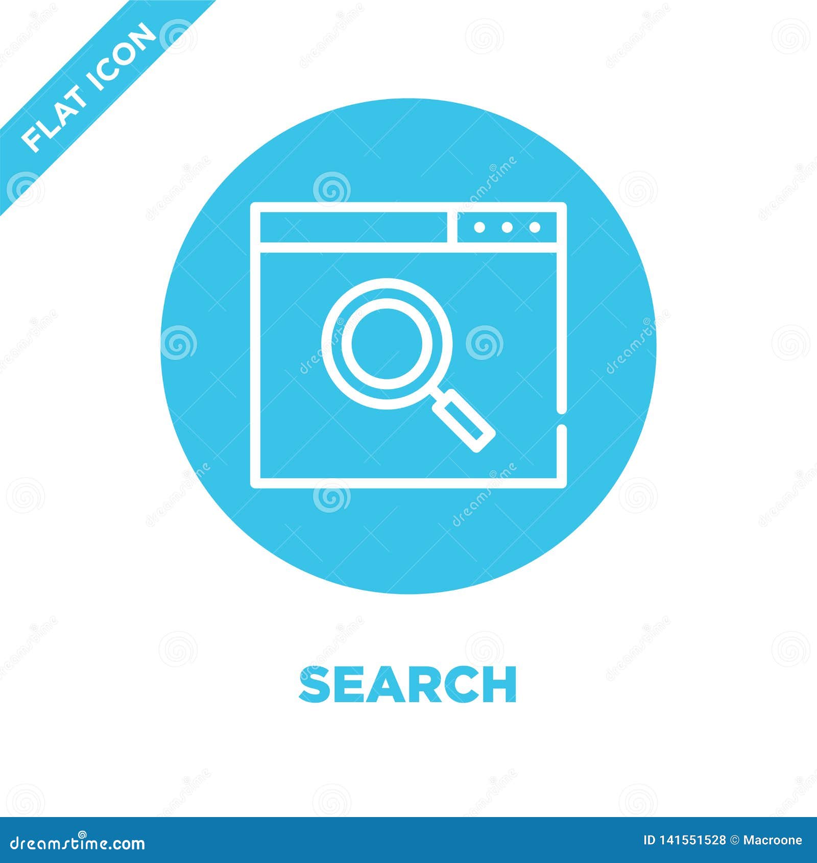 Search Icon Vector. Thin Line Search Outline Icon Vector Illustration ...