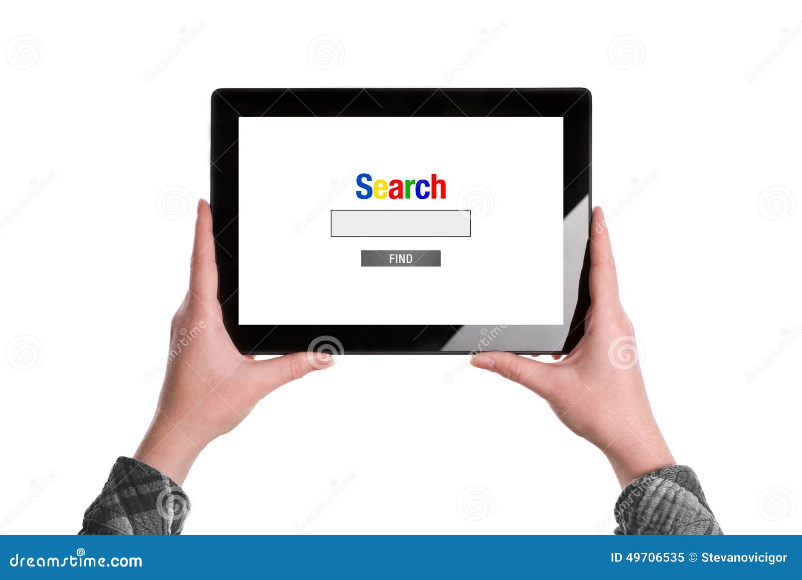 Search the Internet on Tablet Computer Stock Image - Image of screen ...