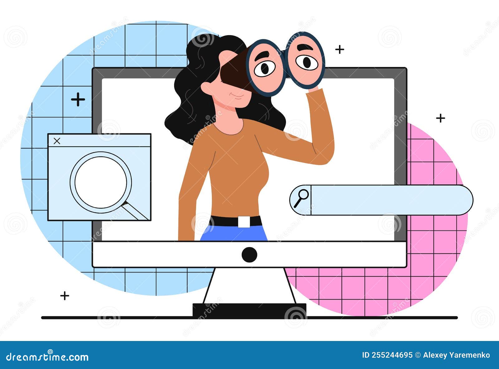 Search on internet stock illustration. Illustration of information ...