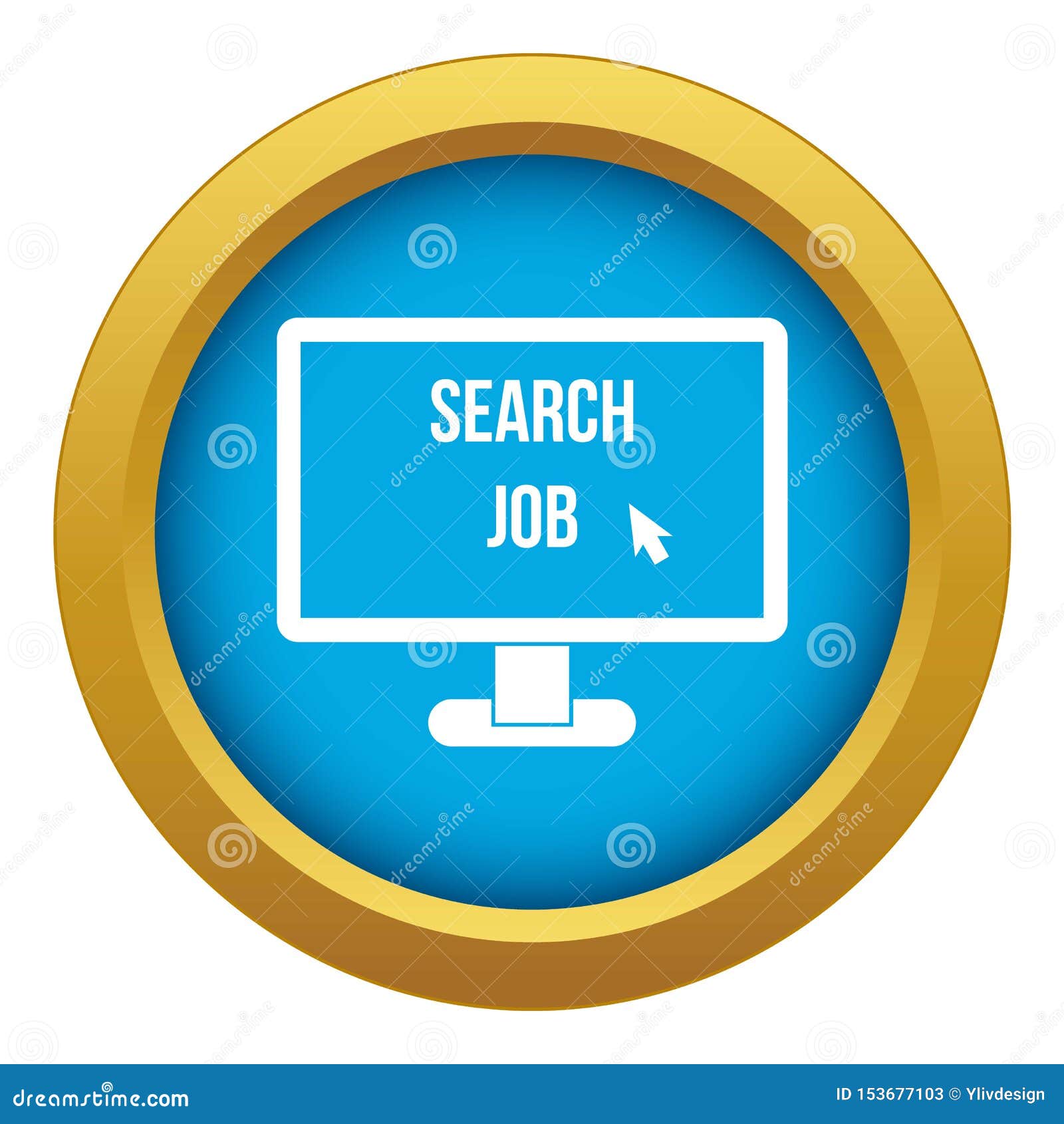 Search Job Icon Blue Vector Isolated Stock Vector - Illustration of ...
