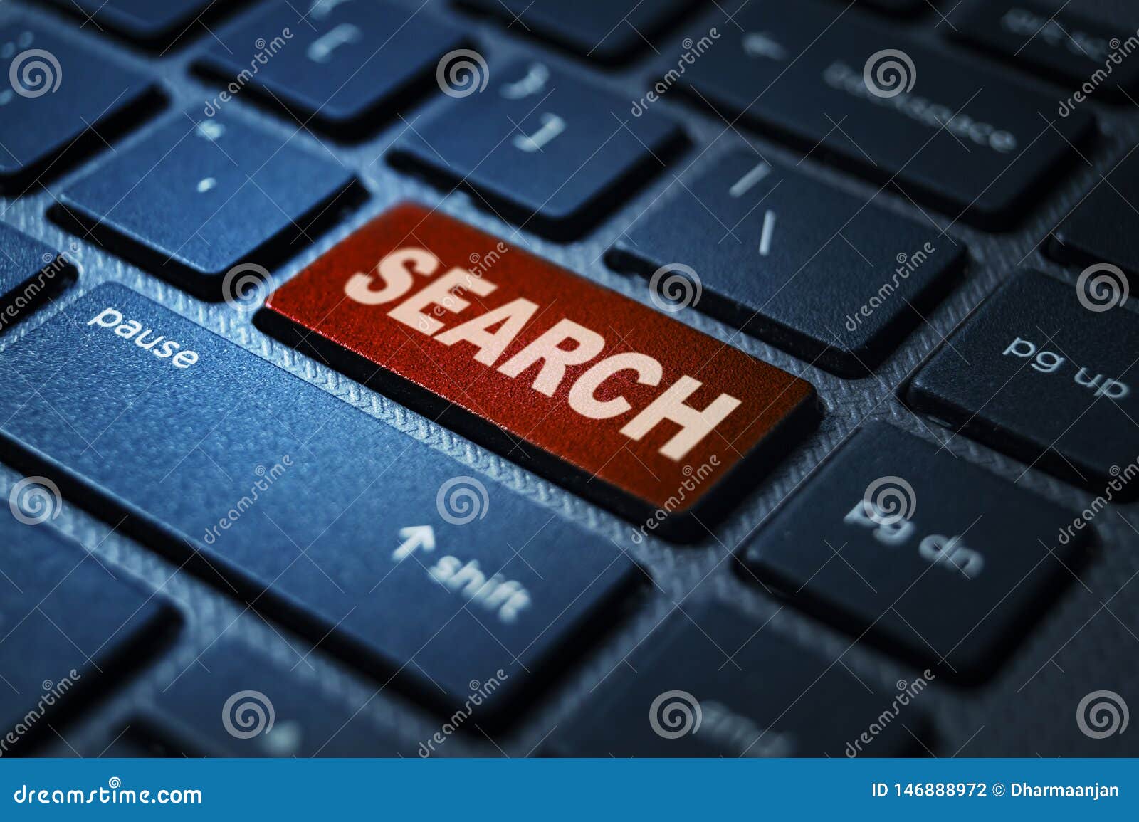 Search keyword on keyboard stock illustration. Illustration of ...