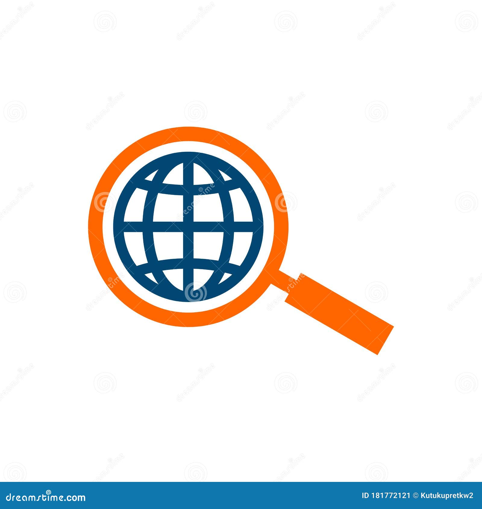 Search Logo Template - Magnifying Glass and Globe Illustration Design ...