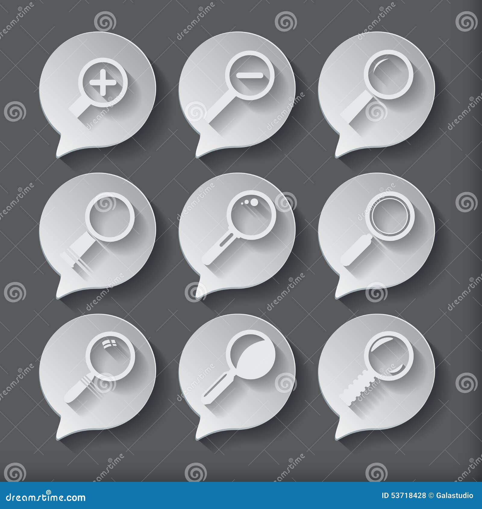 Search with Lupe.Flat Style Square Icon Stock Illustration ...