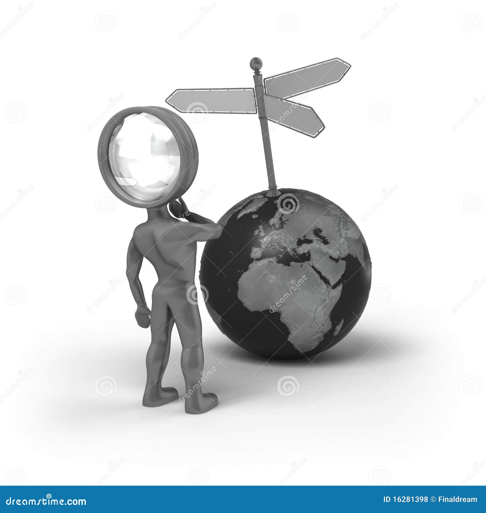 Search-Man - Directions stock illustration. Illustration of thinking ...