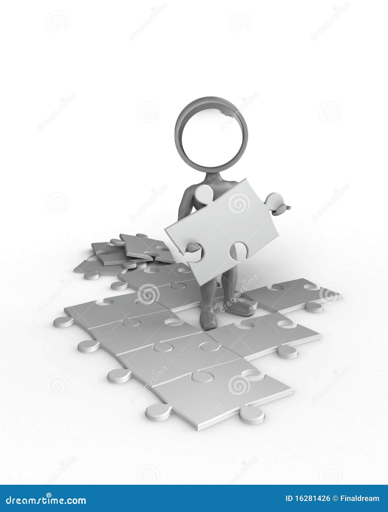 Search-Man - Puzzle stock illustration. Illustration of white - 16281426