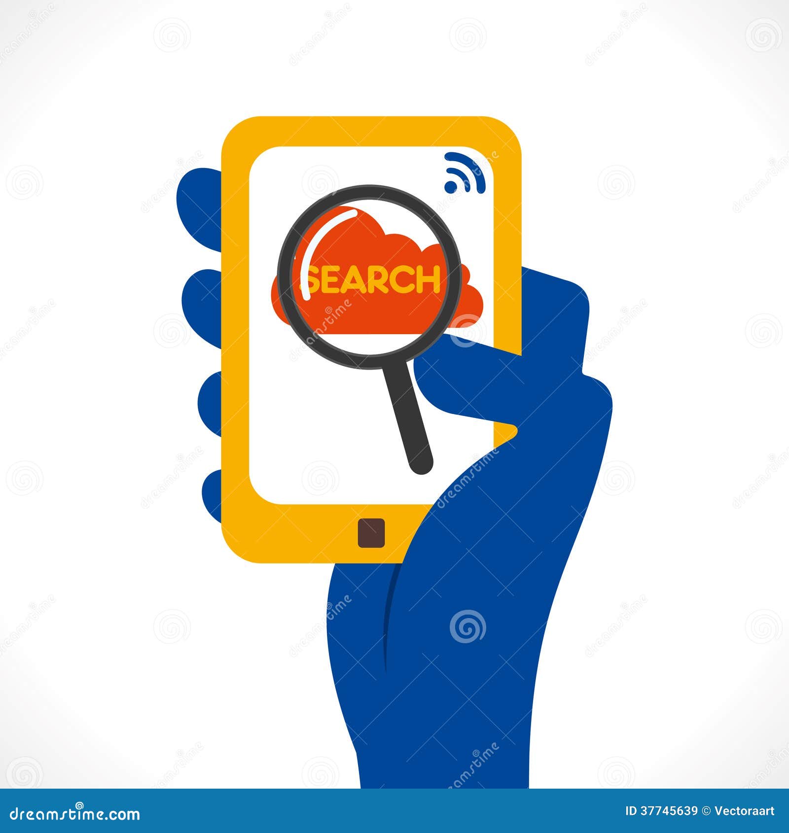 Search in mobile concept stock vector. Illustration of cell - 37745639