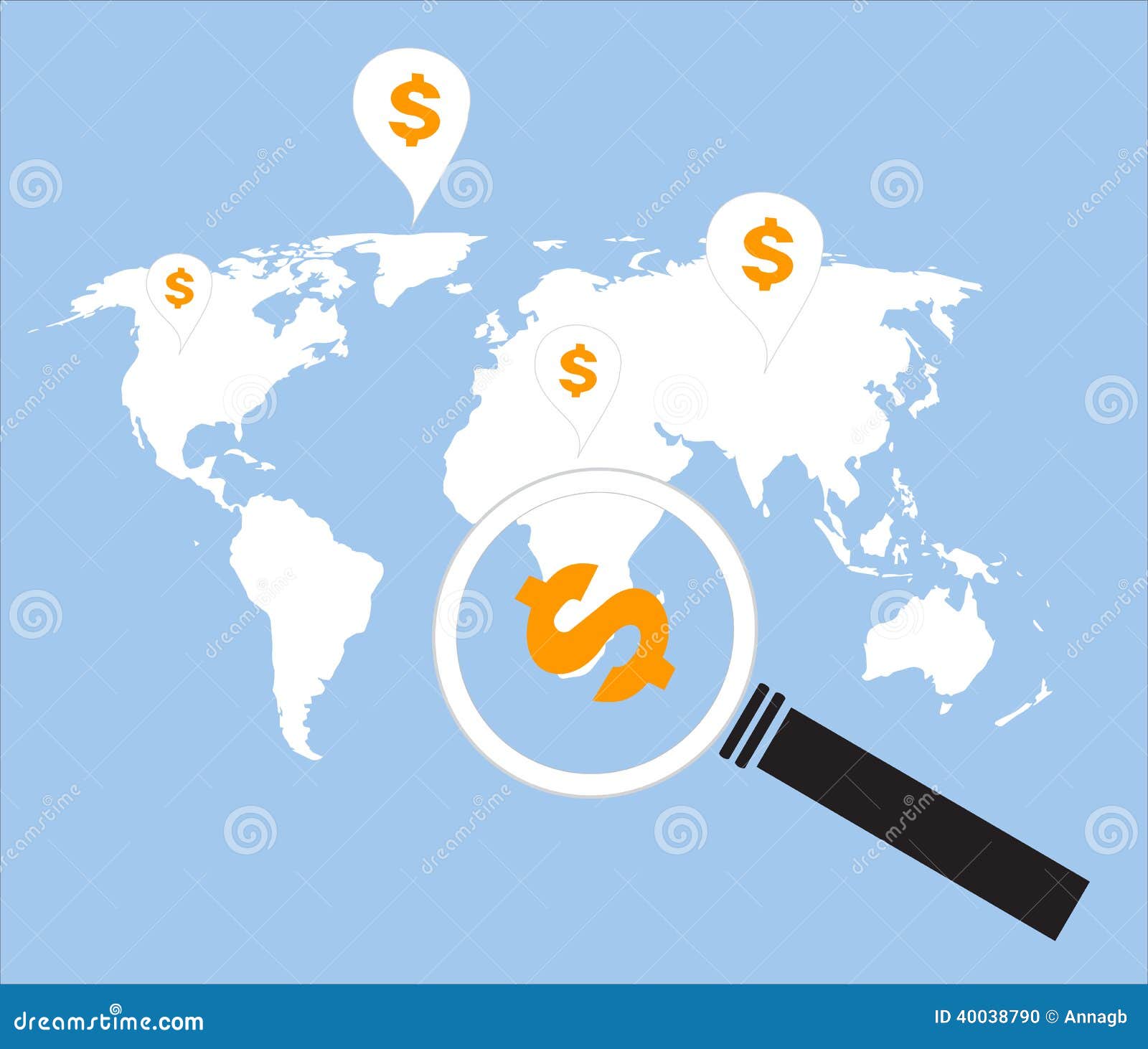 Search Money Around the World Stock Vector - Illustration of concept ...