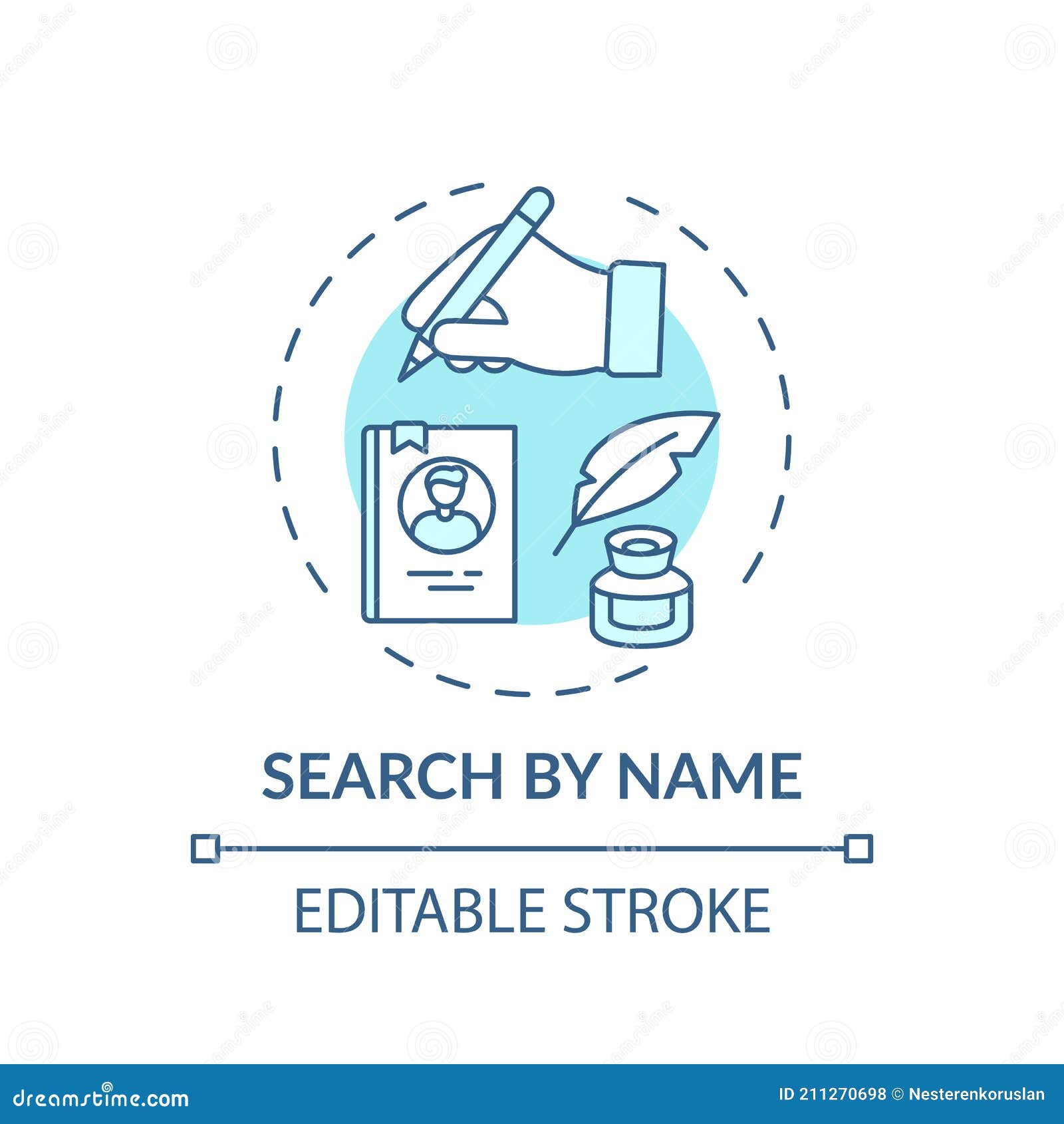Search by Name Concept Icon Stock Vector - Illustration of internet ...