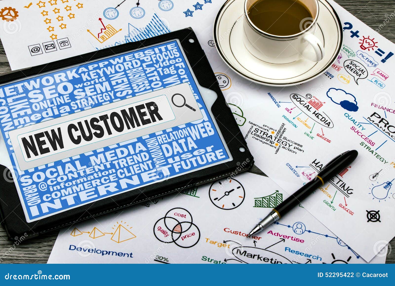 Search for new customer stock photo. Image of technology - 52295422