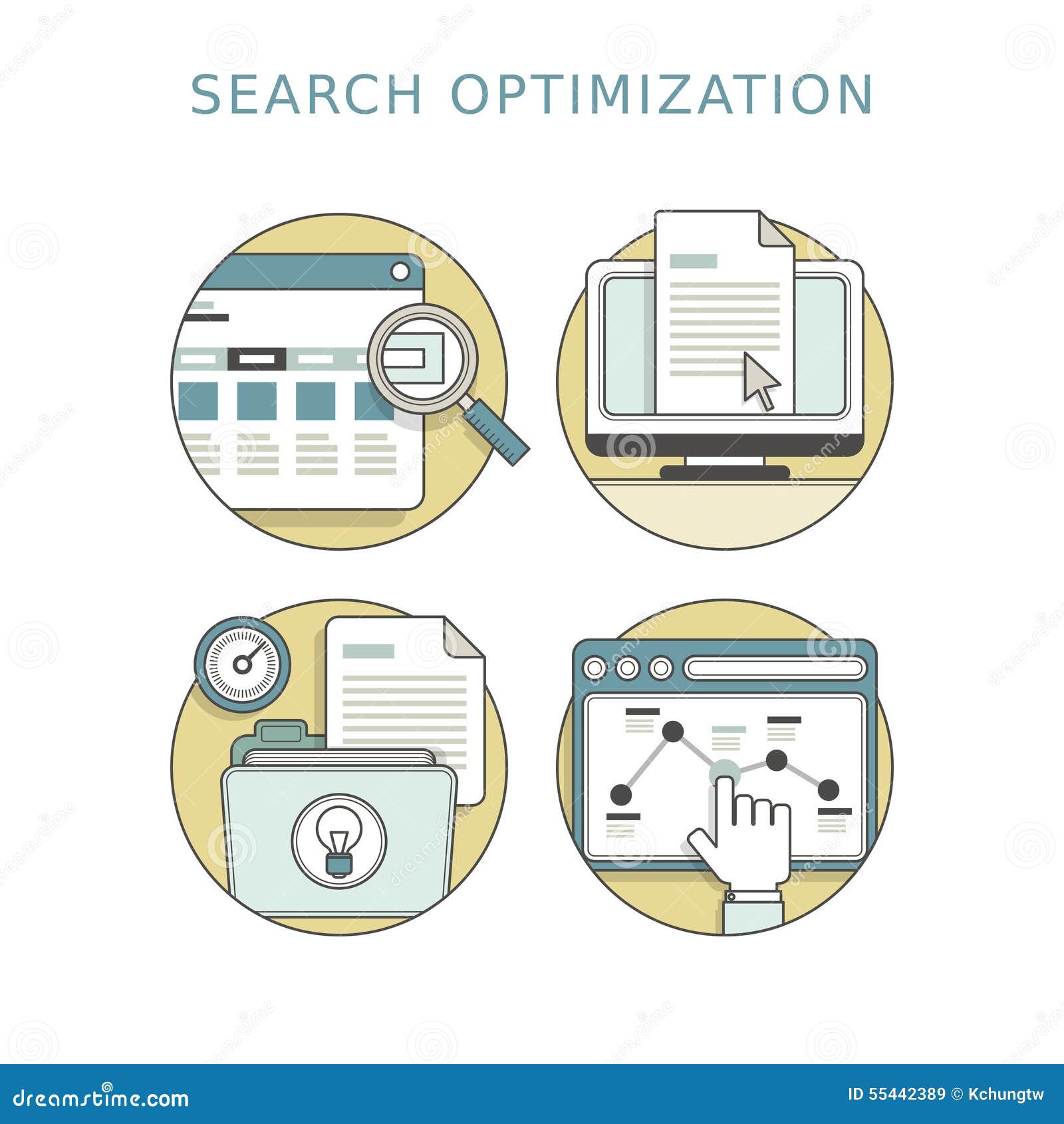 Search Optimization Concept Stock Vector - Illustration of blue, design ...
