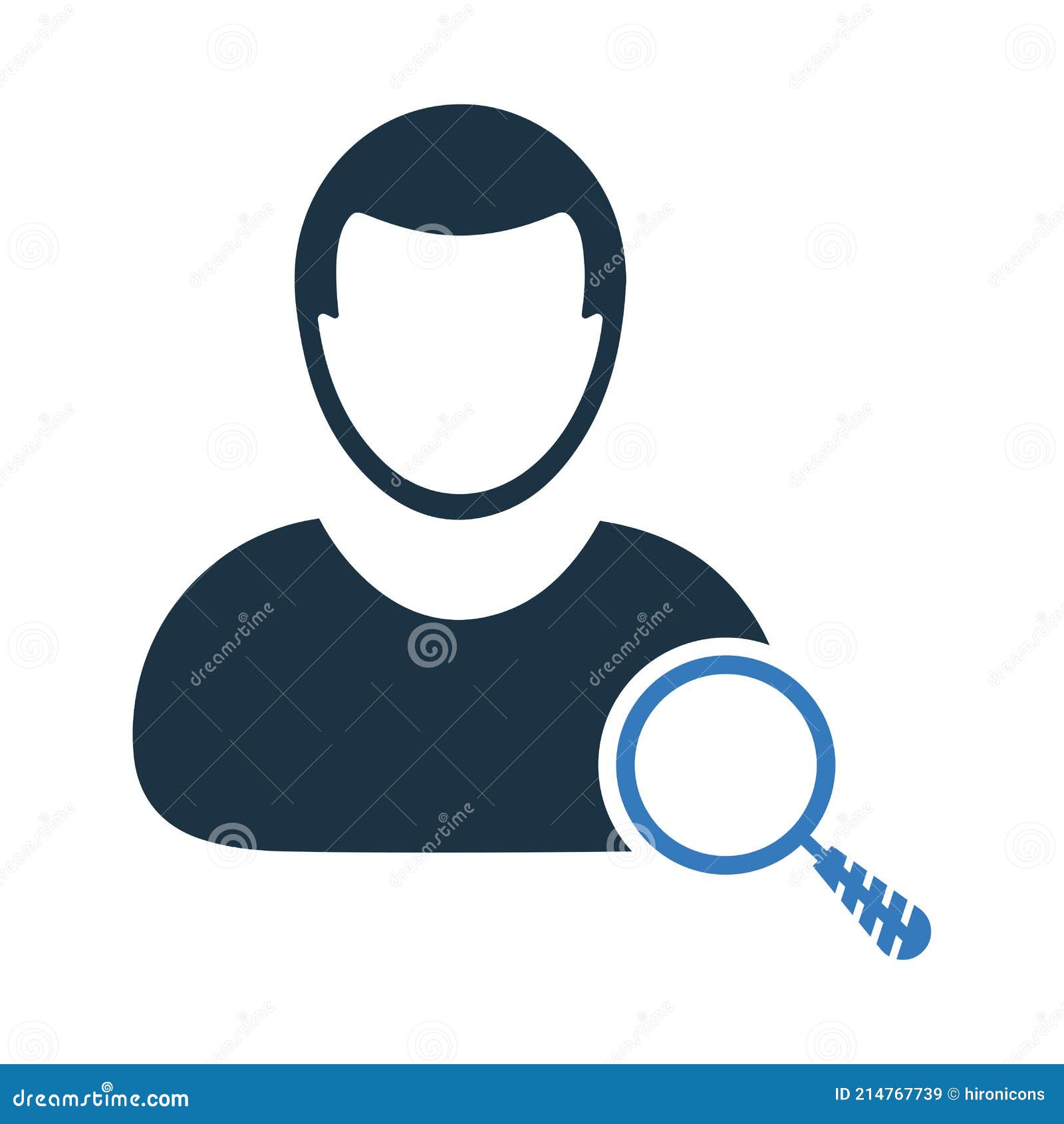 Search Profile, Find User Icon. Editable Vector Isolated on a White ...